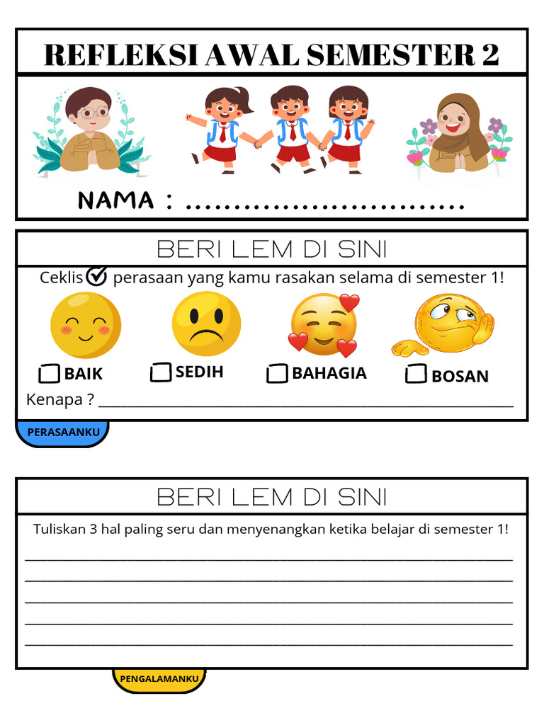 Refleksi Semester 1 Siswa: Perasaan & Harapan | PDF