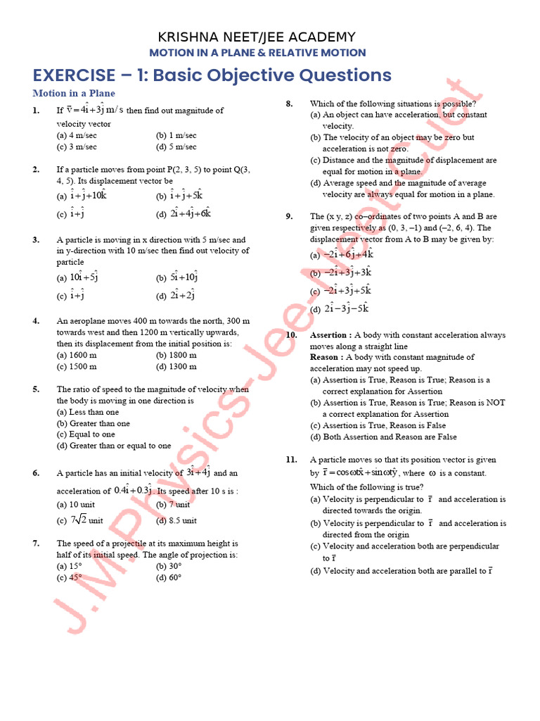 2d Motion Worksheet | PDF | Acceleration | Velocity