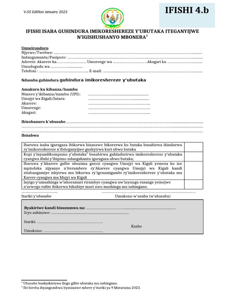 Guhindura Imikoreshereze y'Ubutaka | PDF