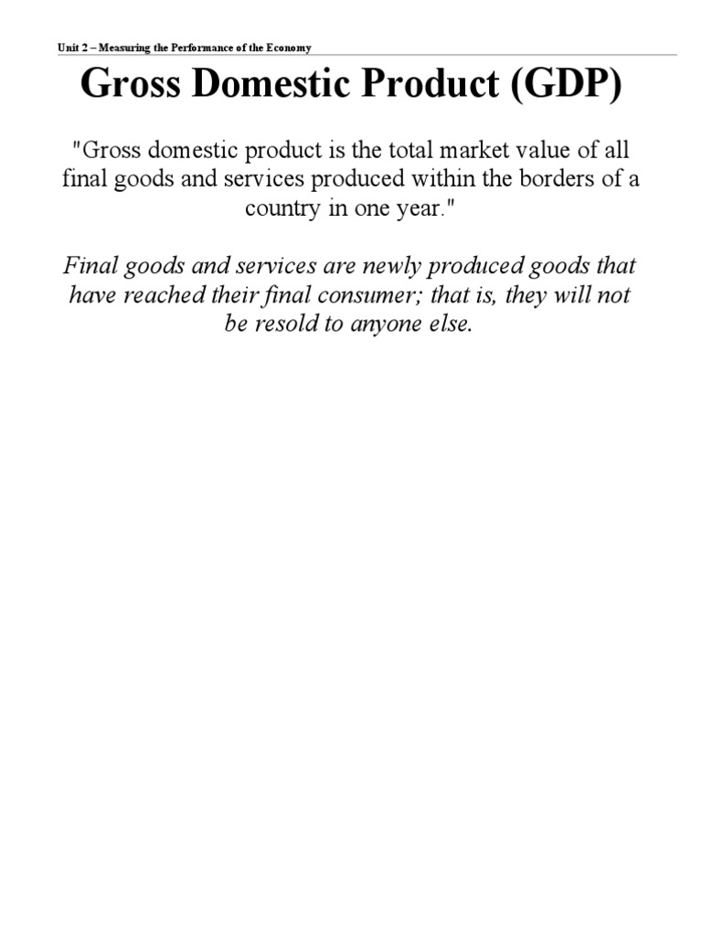Understanding Gross Domestic Product Through Worked Examples | PDF ...