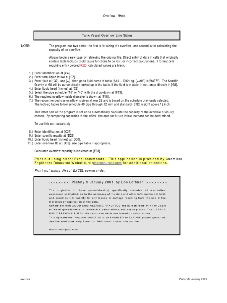 Tank Vessel Overflow Line Sizing | PDF | Ethanol | Chlorine