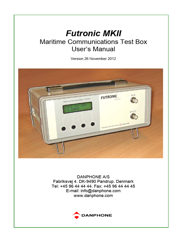 Futronic MKII Maritime Test Box Manual | PDF | Radio | High Frequency