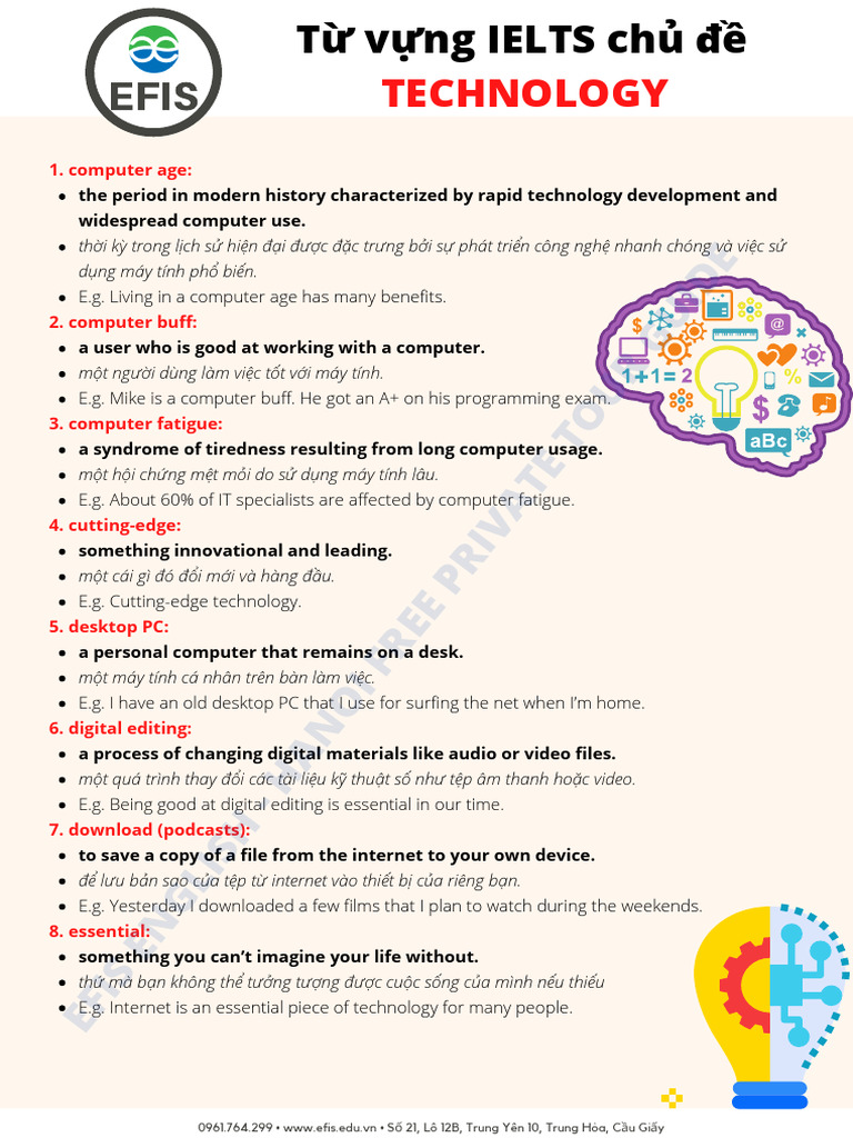Ielts Vocabulary About Technology | PDF