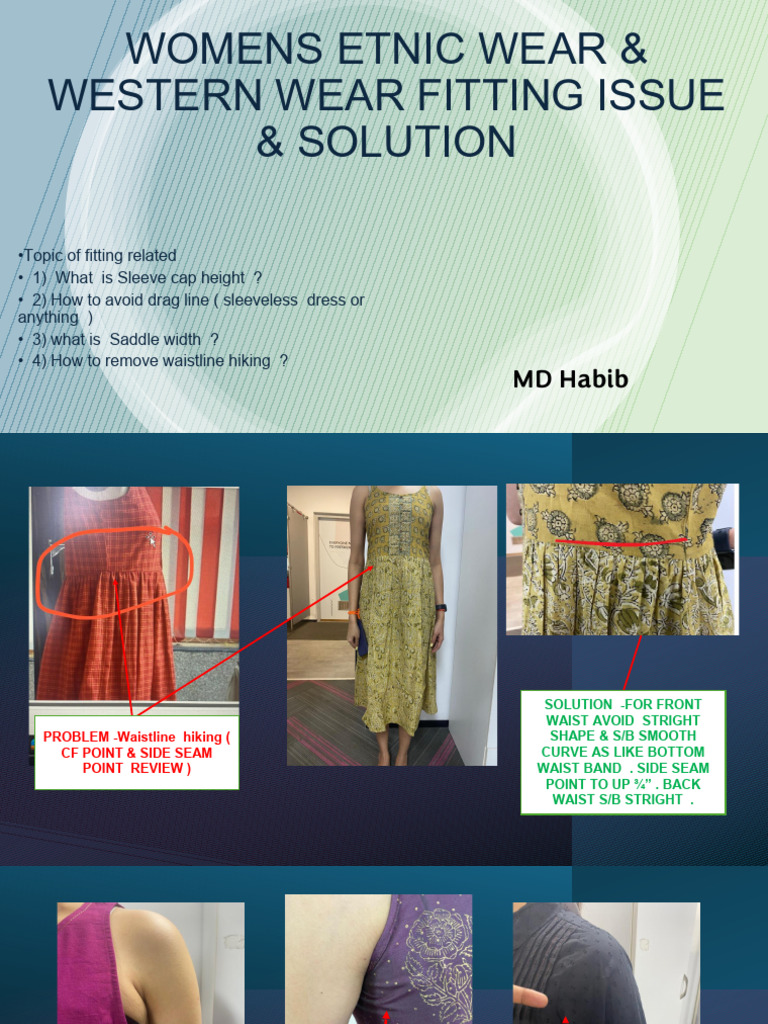 Etnic Wear & Western Wear Fitting Issue & Solution | PDF | Seam (Sewing ...