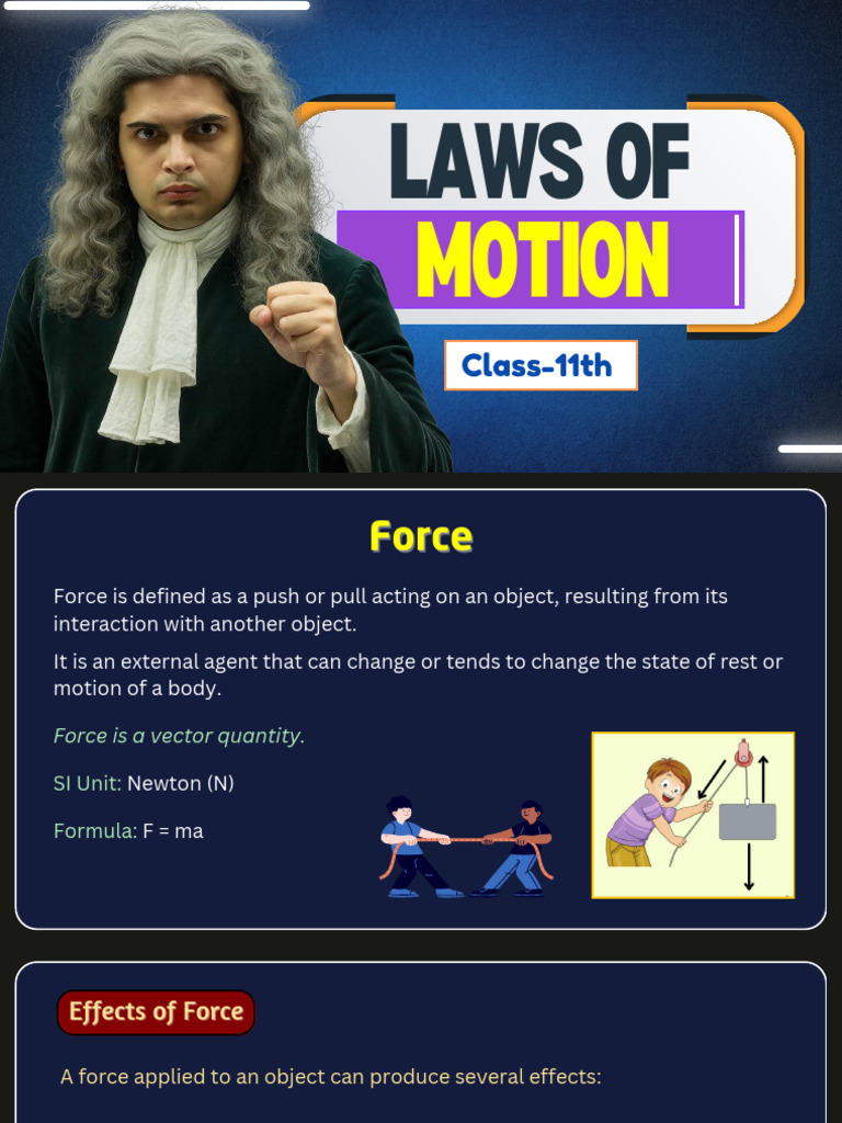 Laws of Motion and Momentum in Physics | PDF | Force | Friction