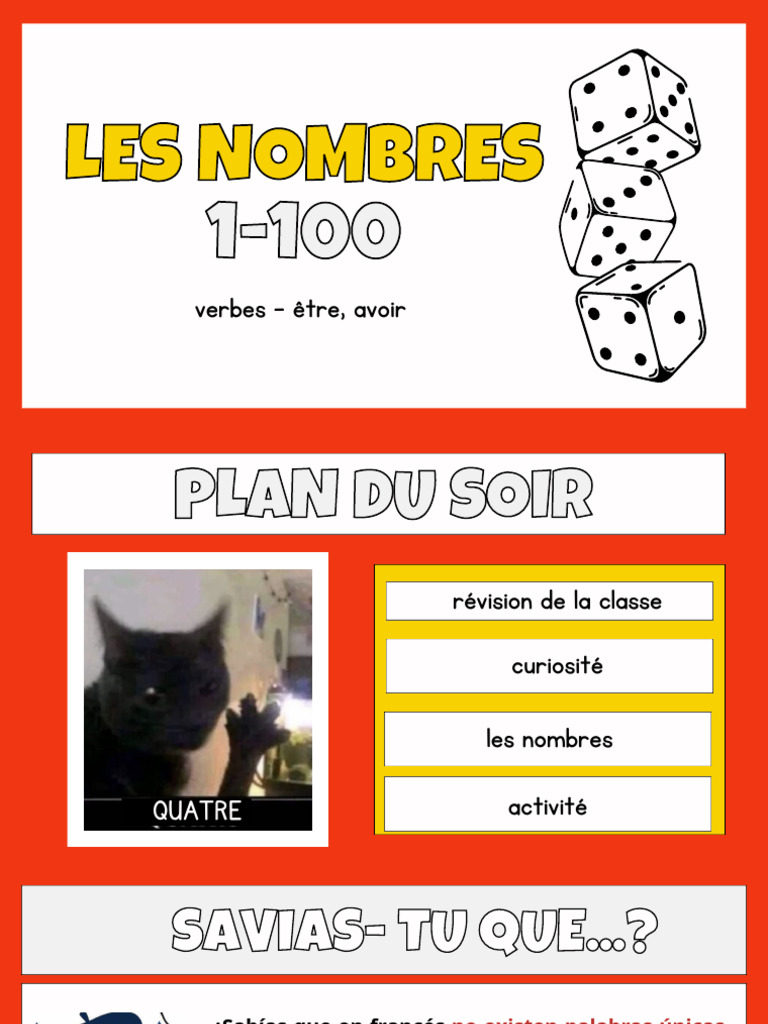 Nombres en français : 1 à 100 | PDF