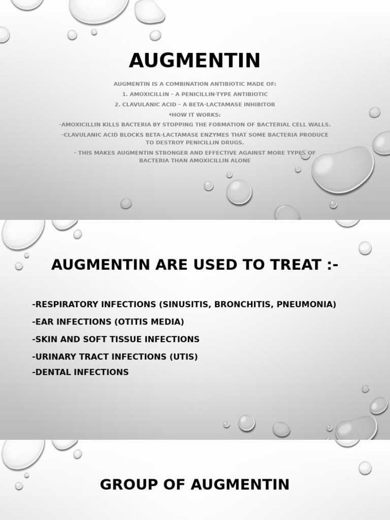 Augmentin: Uses and Dosage Guide | PDF