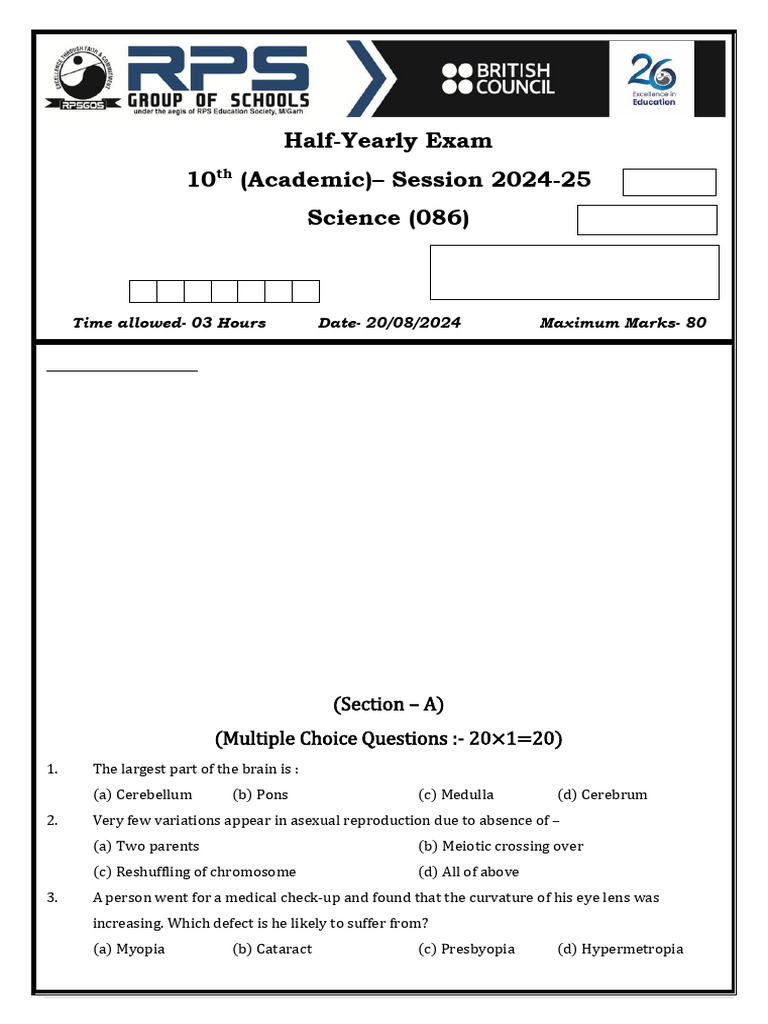 Class 6 Science Half-Yearly Paper 2025 | PDF | Acid | Hydrochloric Acid