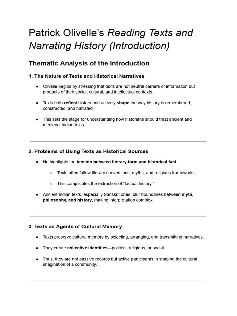 Analyzing Texts in Indian History | PDF | Narrative | Historian