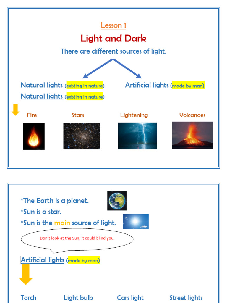 Natural vs Artificial Light Sources | PDF