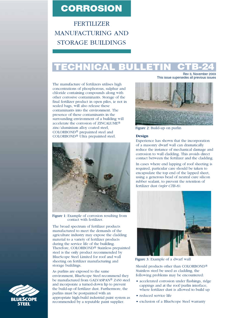 Fertilizer Storage Building Guidelines | PDF | Corrosion | Stainless Steel