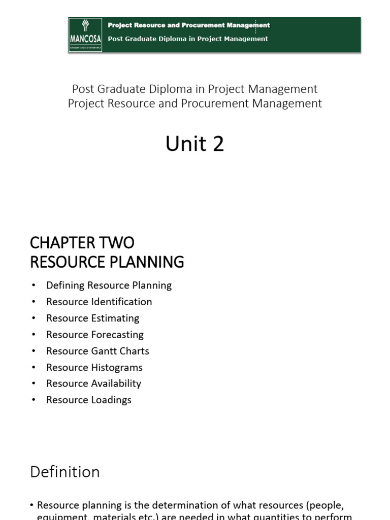 Proj Res and Proc Man Unit 2 | PDF | Project Management | Business