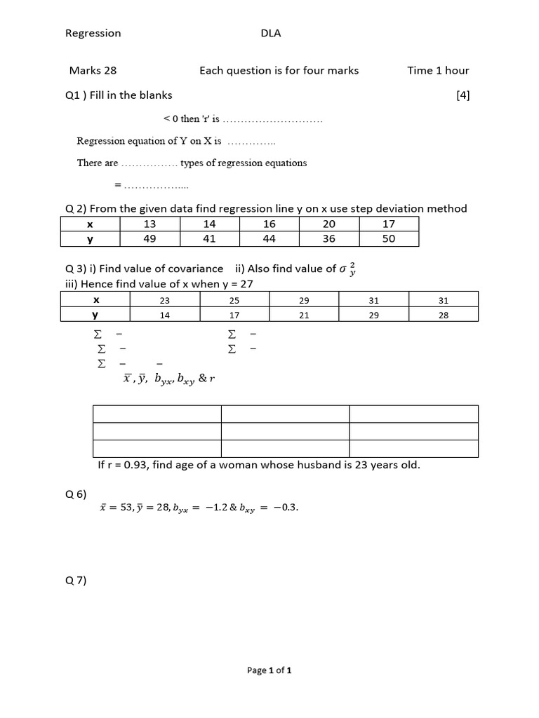 Q1 Regression Paper | PDF