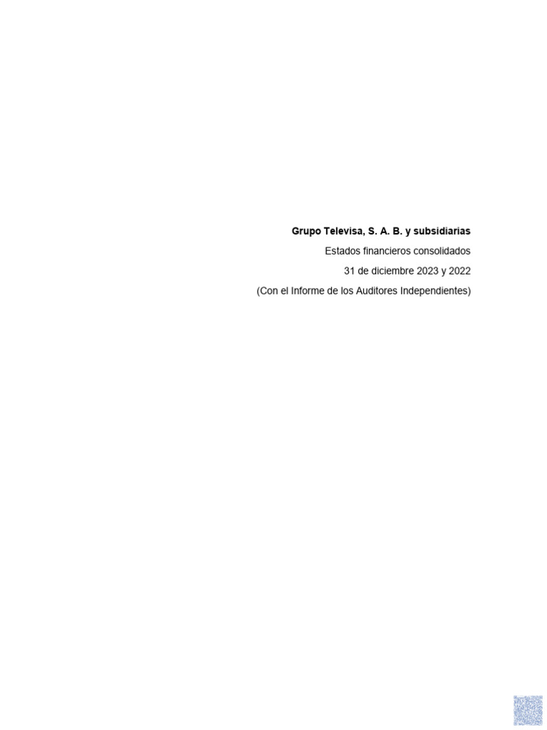 Televisa 2023 | PDF | Contabilidad | Estado financiero
