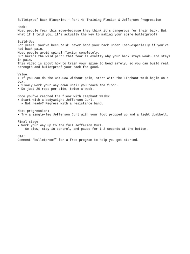 Bulletproof Back Blueprint Part 4 | PDF