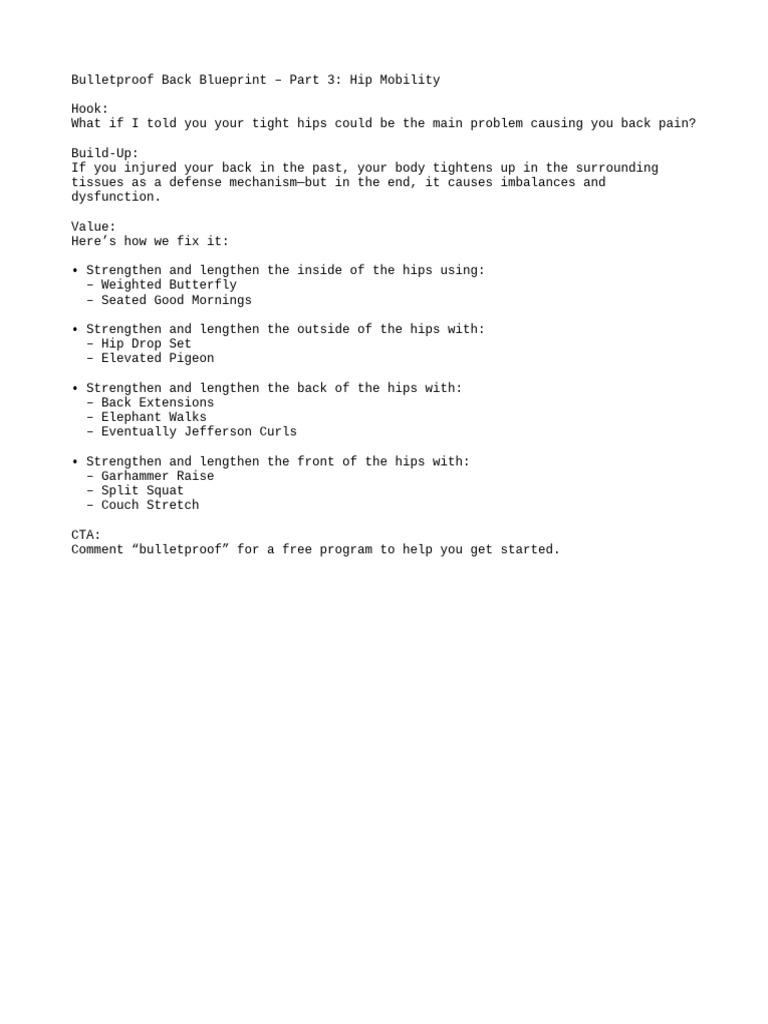 Bulletproof Back Blueprint Part 3 2 | PDF