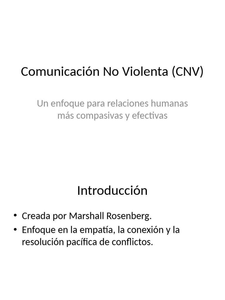 Comunicacion No Violenta | PDF