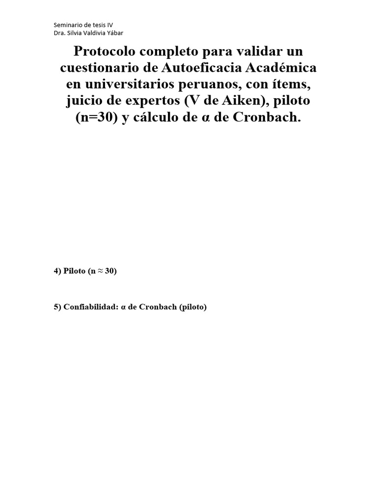 2-Protocolo Completo para Validar Un Instrumento | PDF