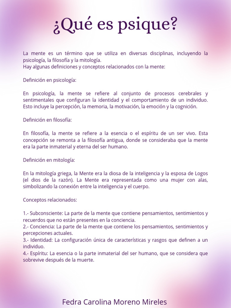 Definición y Concepto de Psique | PDF