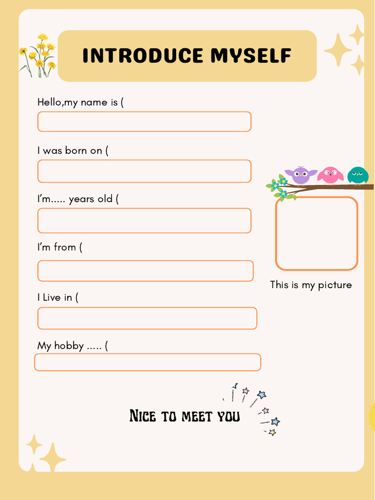 Personal Introduction Template | PDF