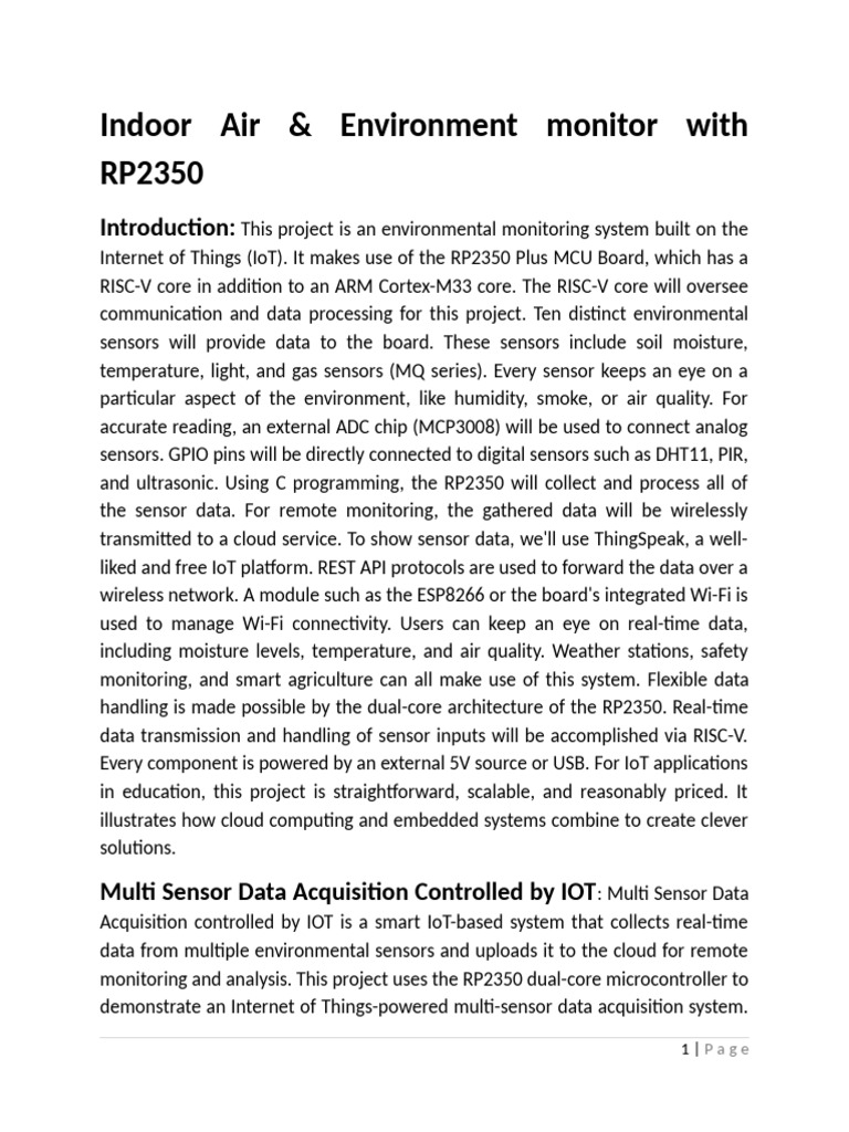 Indoor Air & Environment Monitor With RP2350 | PDF | Internet Of Things ...