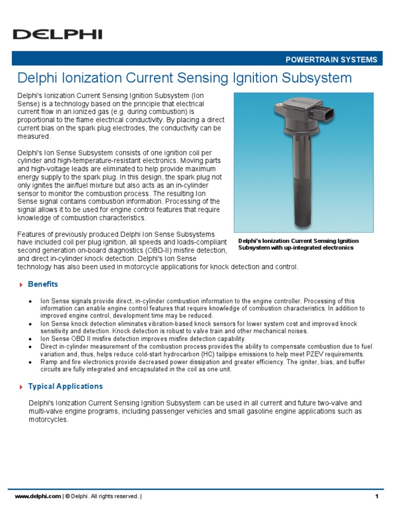 Ionization Current Sensing Ignition Susbystem | PDF | Combustion ...
