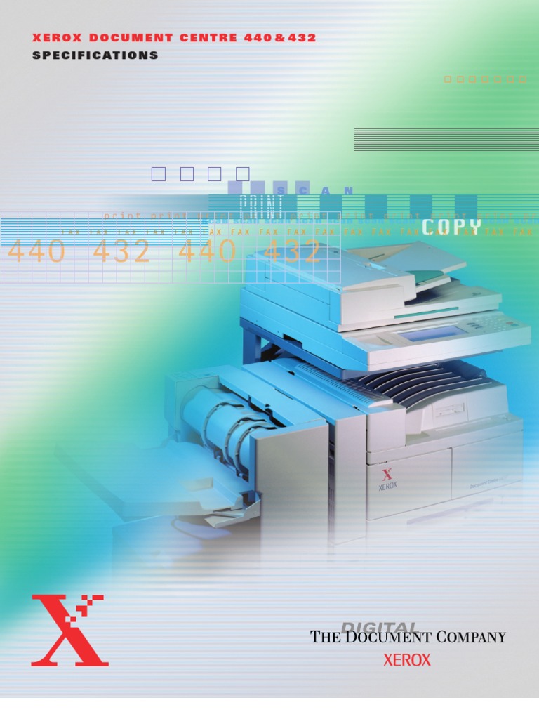 Specifications: Xerox Documentcentre 440&432 | PDF | Image Scanner | Fax