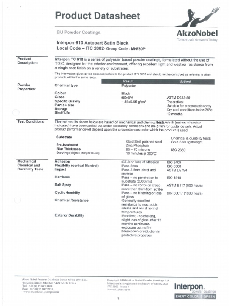 Annexure C.1 - Akzo Nobel Black | PDF