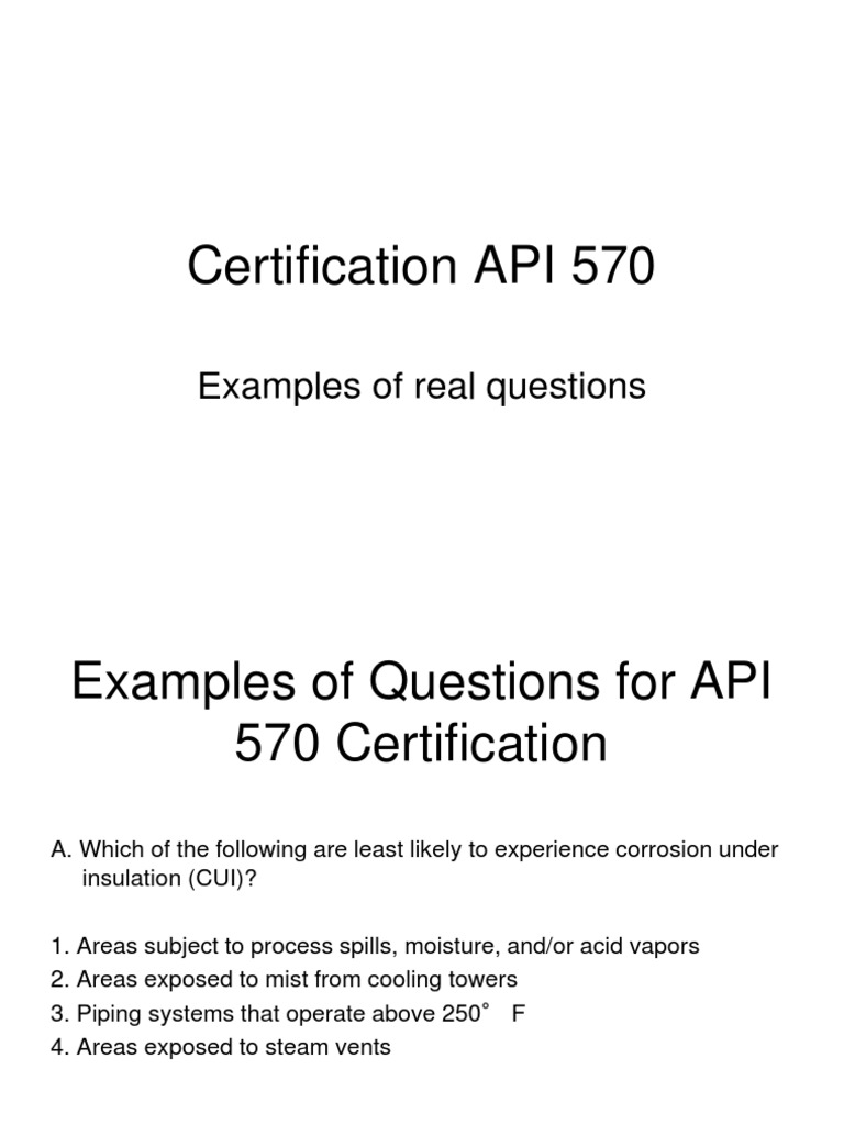 Certification API 570: Examples of Real Questions | PDF | Welding ...