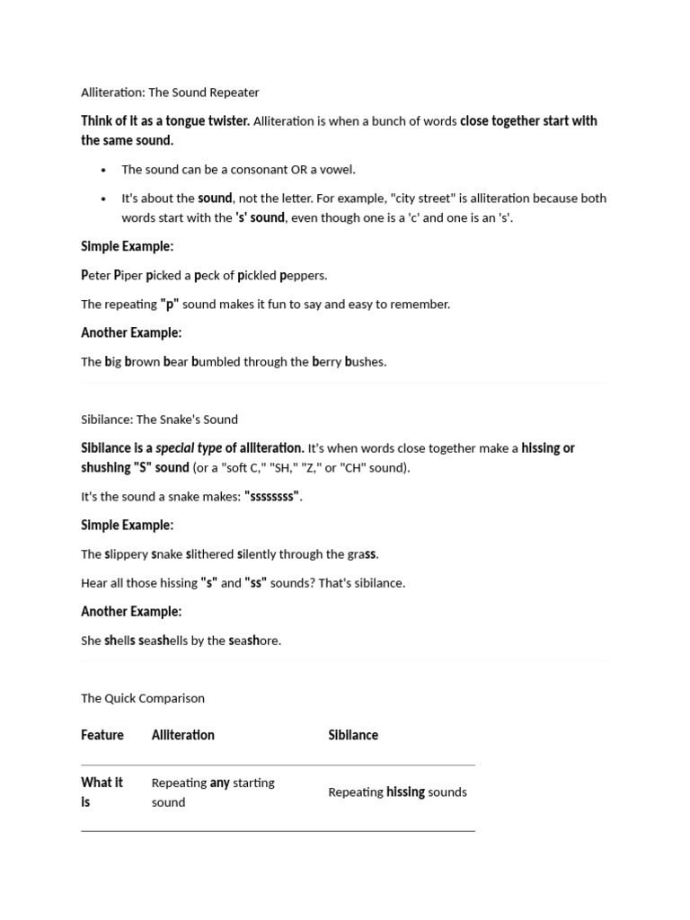 Alliteration | PDF