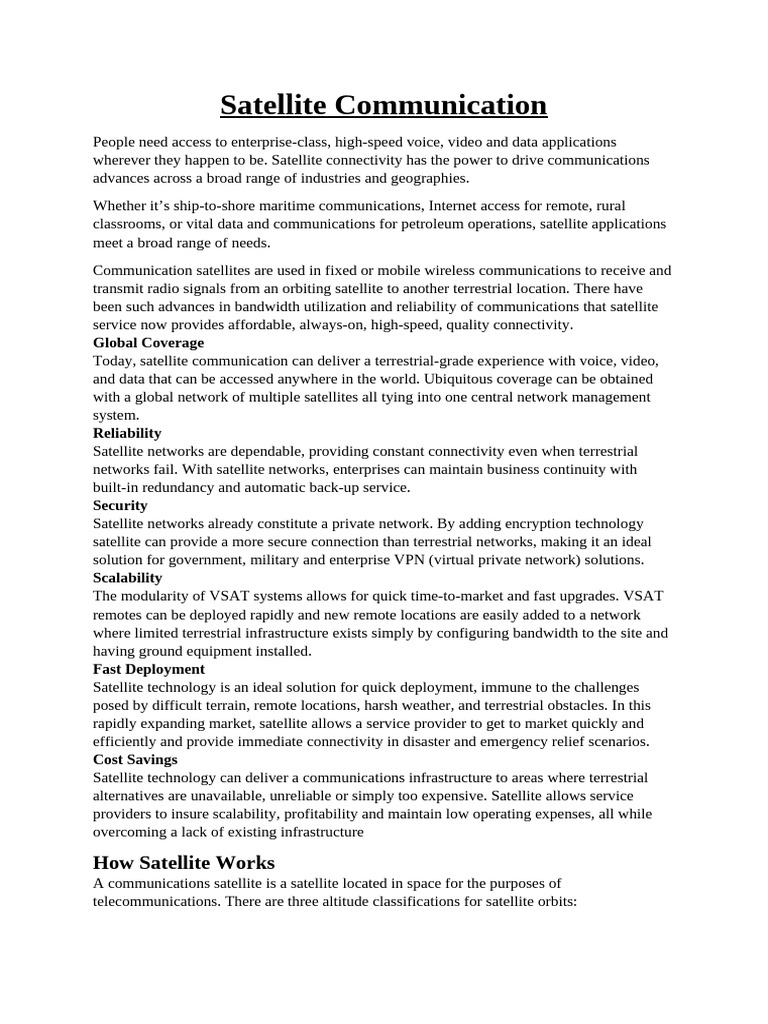 Satellite Communication | PDF | Computer Network | Communications Satellite