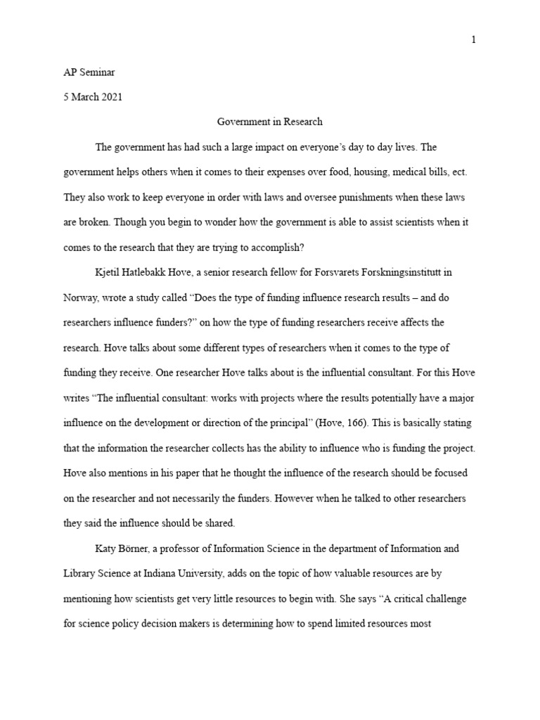 Individual Research Report | PDF | United States Department Of Health ...