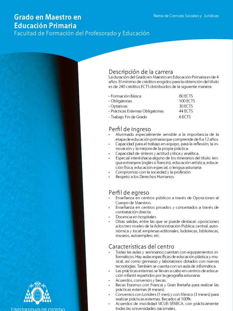 Grado en Magisterio de Educacion Primaria | PDF | Educación primaria ...