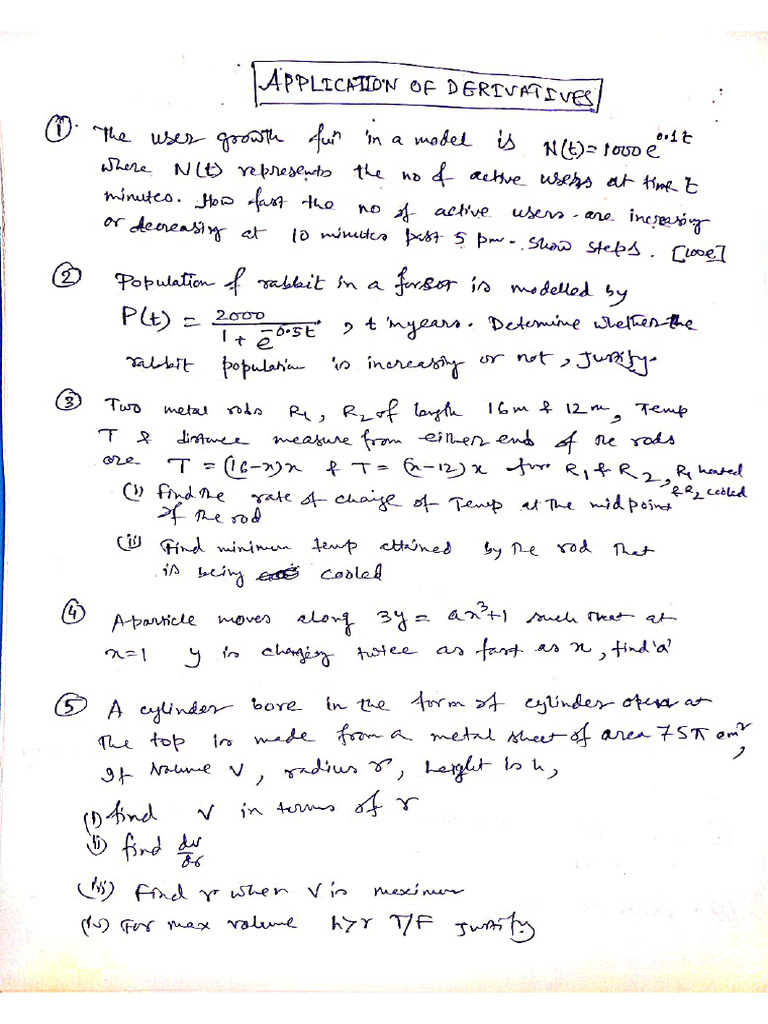 Application of Derivatives | PDF