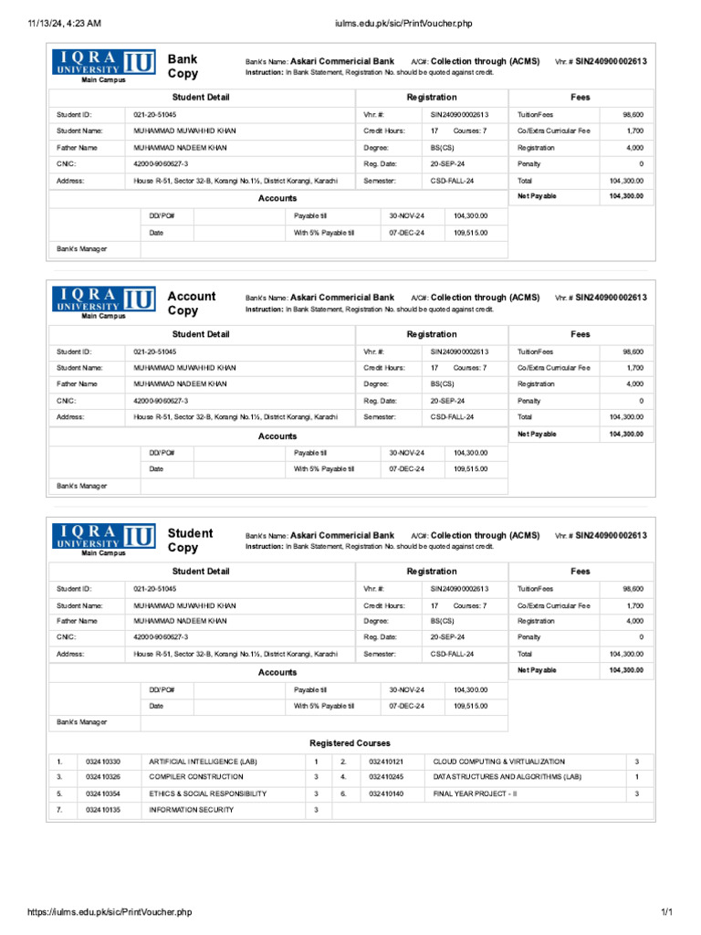 Iulms - Edu.pk Sic PrintVoucher | PDF