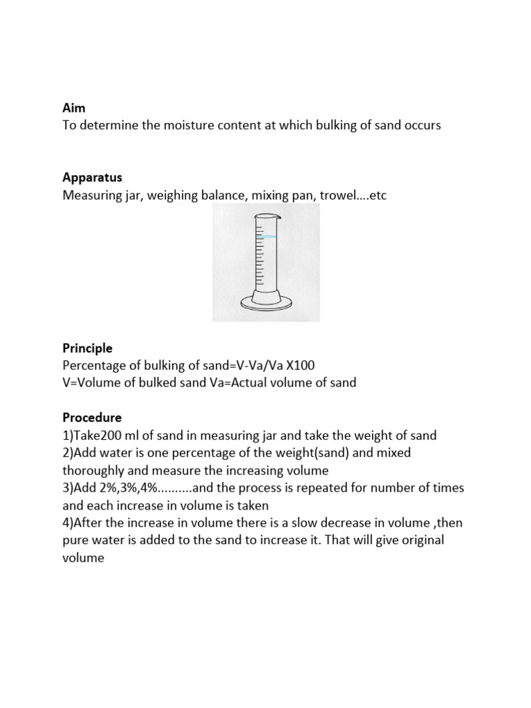 Bulking of Sand | PDF