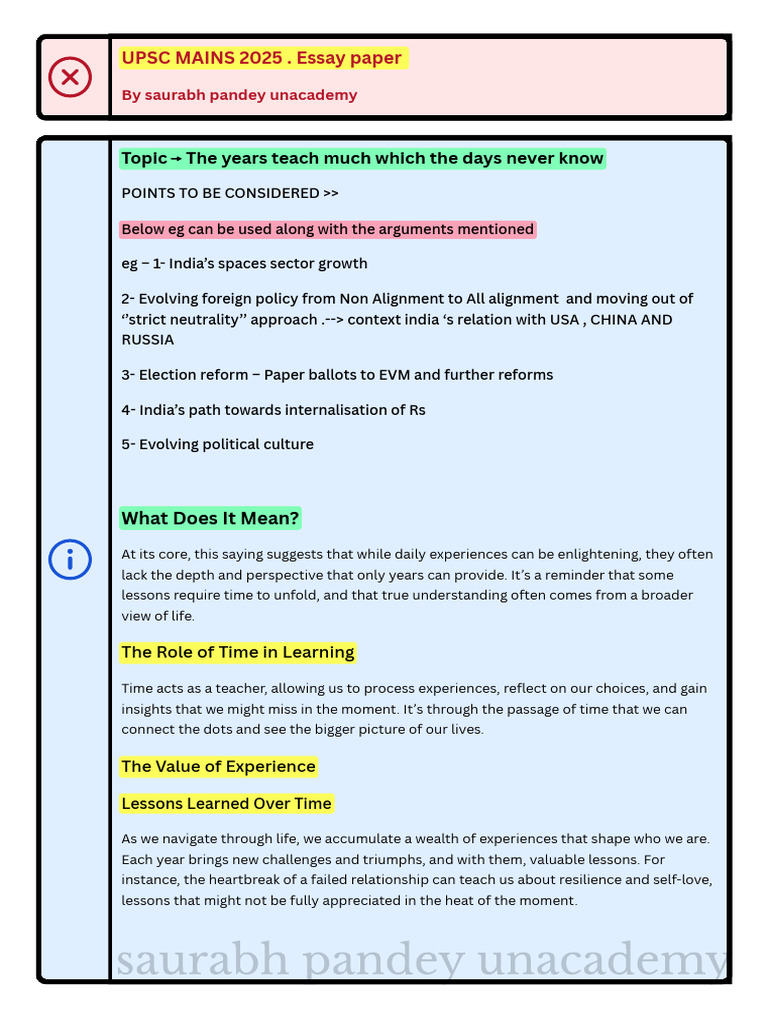 Lessons of Time: Growth Over Years | PDF | Wisdom | Learning