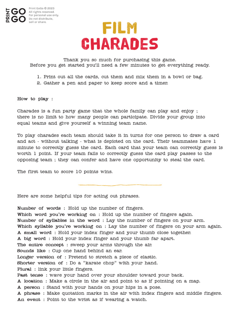 Films Charades | PDF