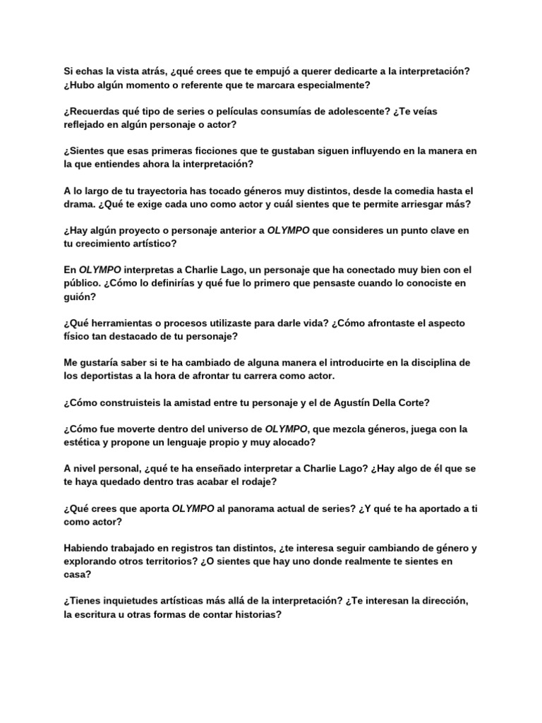 Marti Cordero: Actor en OLYMPO | PDF