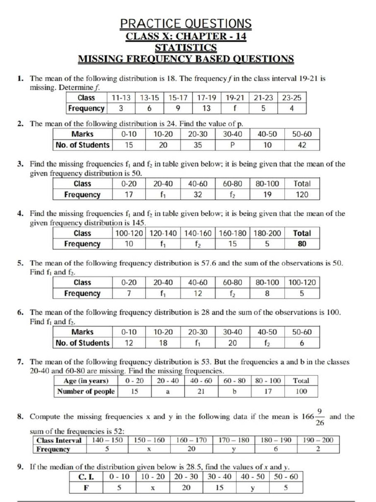 StatisticsWorksheet 1 | PDF