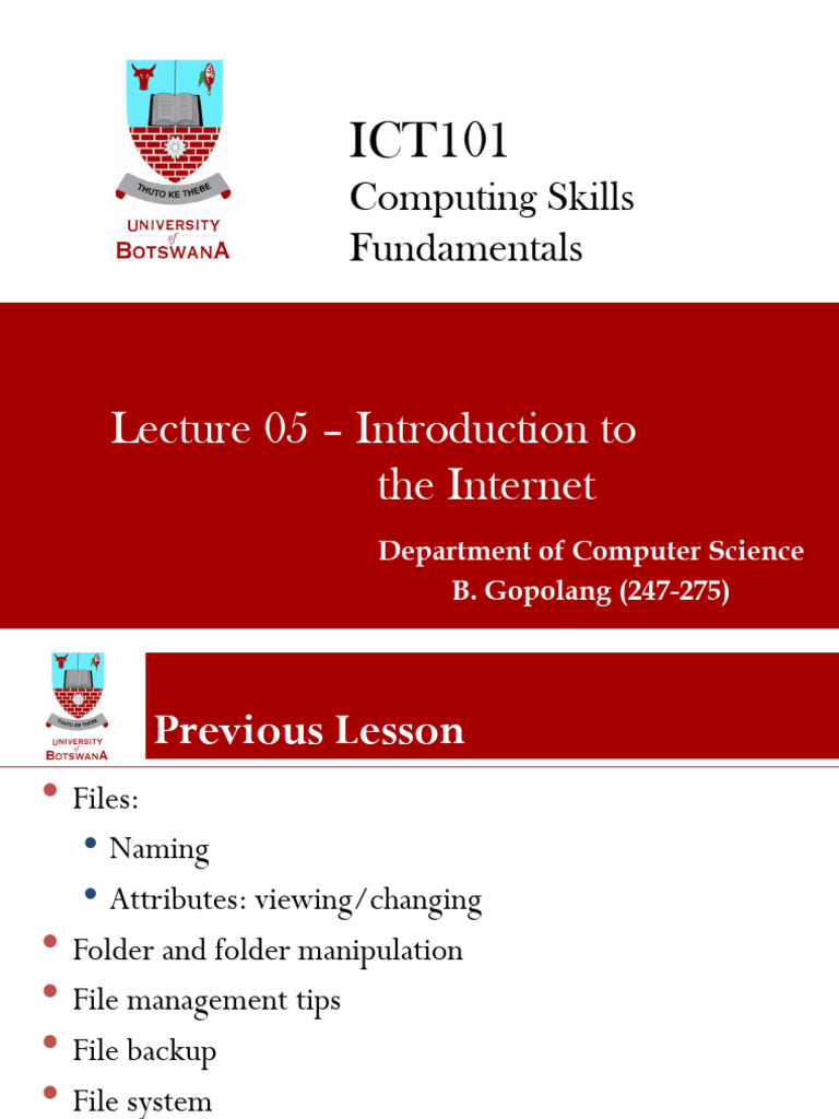 Lec05-Intro To Internet | PDF | World Wide Web | Internet & Web
