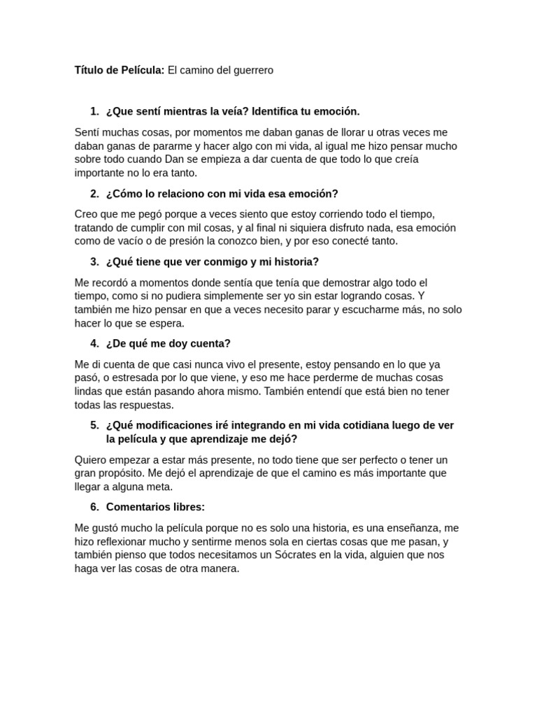 Preguntas Pelicula | PDF