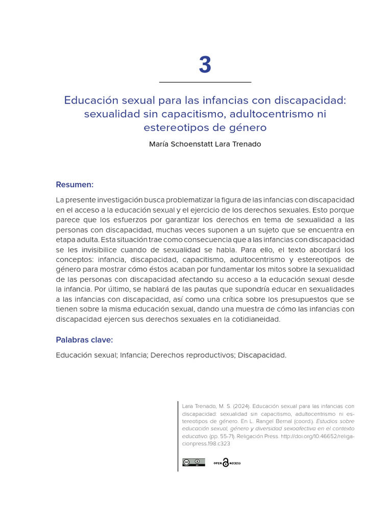 Educación Sexual para Las Infancias Con Discapacidad: Sexualidad Sin Capacitismo ...
