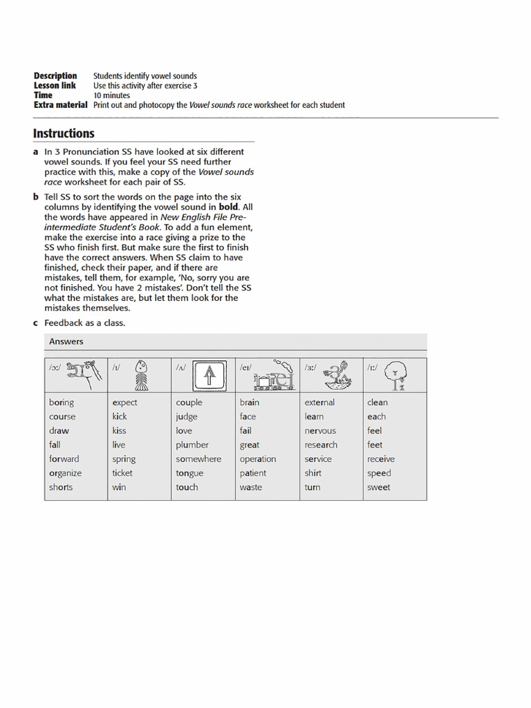 Vowel Sounds | PDF