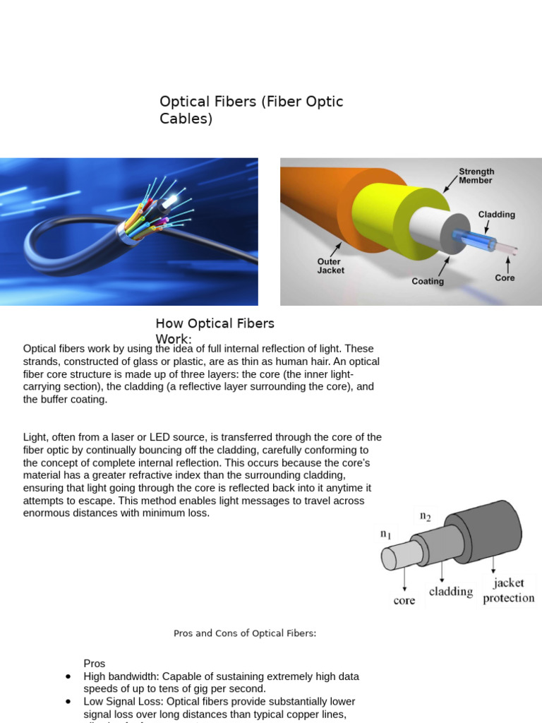 How Optical Fibers Enable Internet Connectivity | PDF