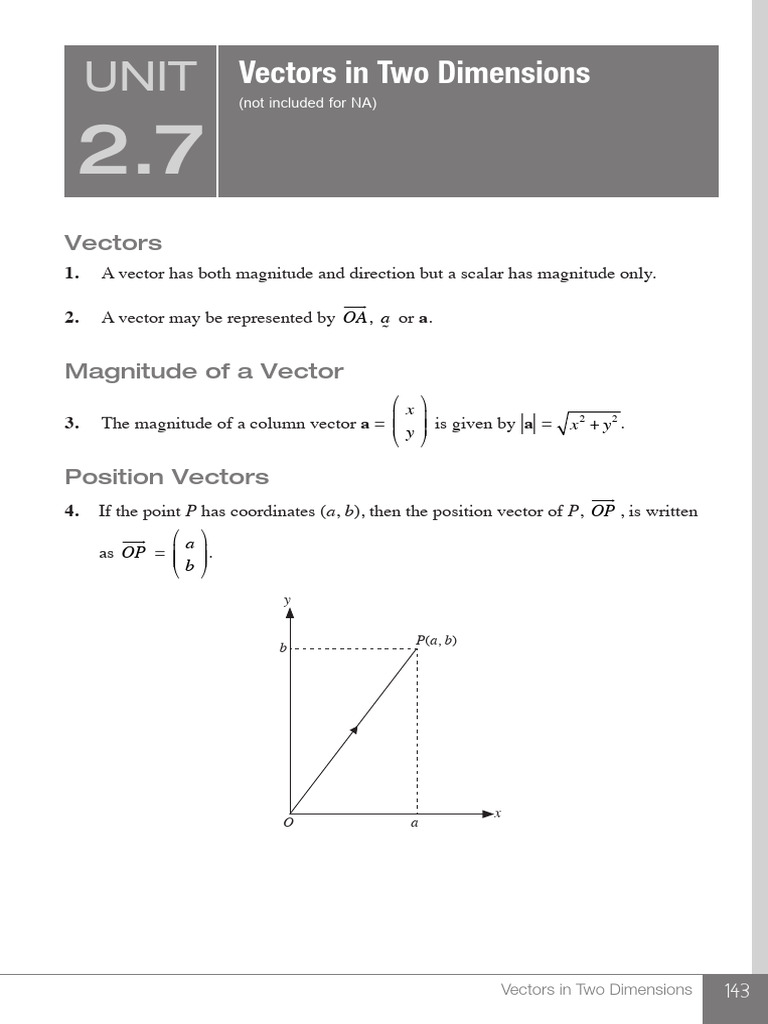 Vectors in Two Dimensions | PDF | Euclidean Vector | Norm (Mathematics)