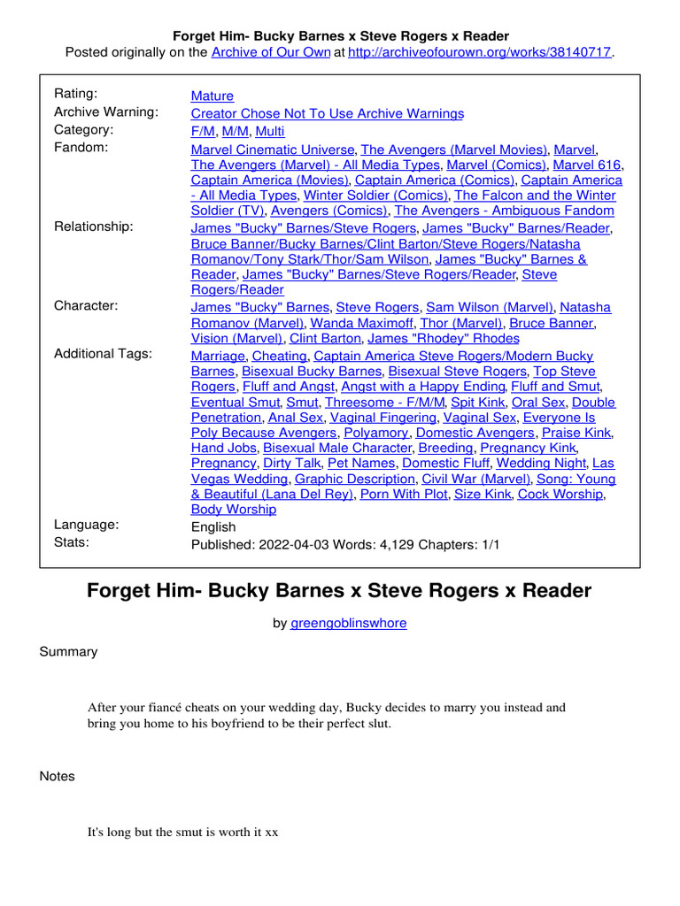 Forget Him- Bucky Barnes | PDF