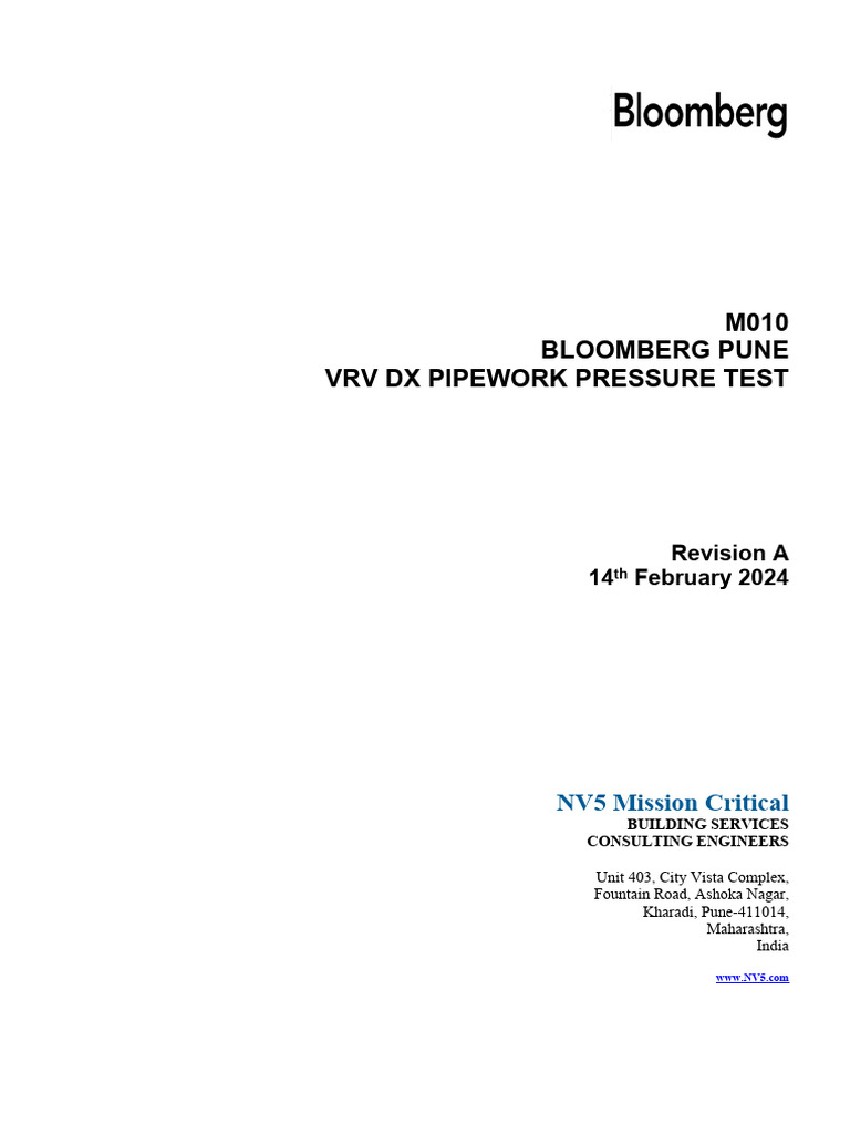 M010 VRV DX Pipework Pressure Test (Rev A) | PDF | Leak | Calibration