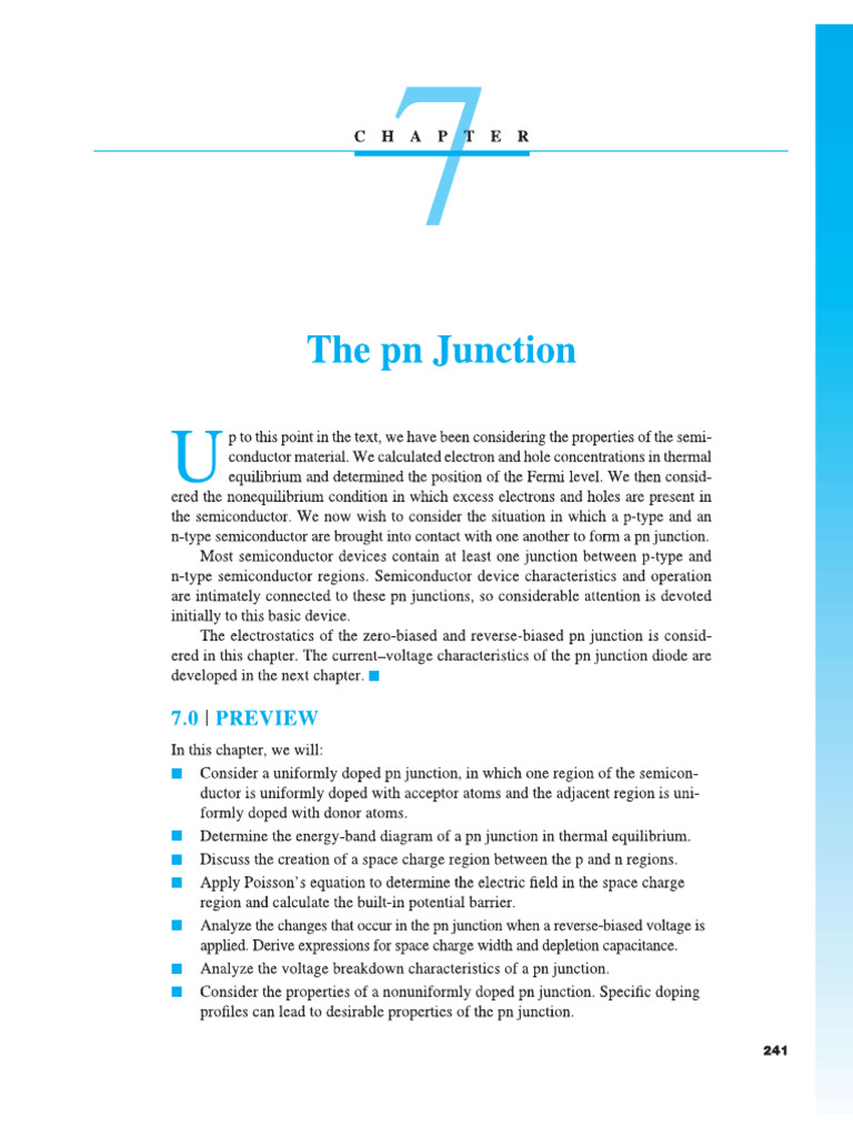 Semiconductor Physics and Devices: Basic Principles 4th Edition Chapter 7 | PDF