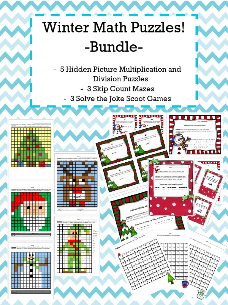 Winter Math Puzzles for Kids | PDF | Color | Visual Perception